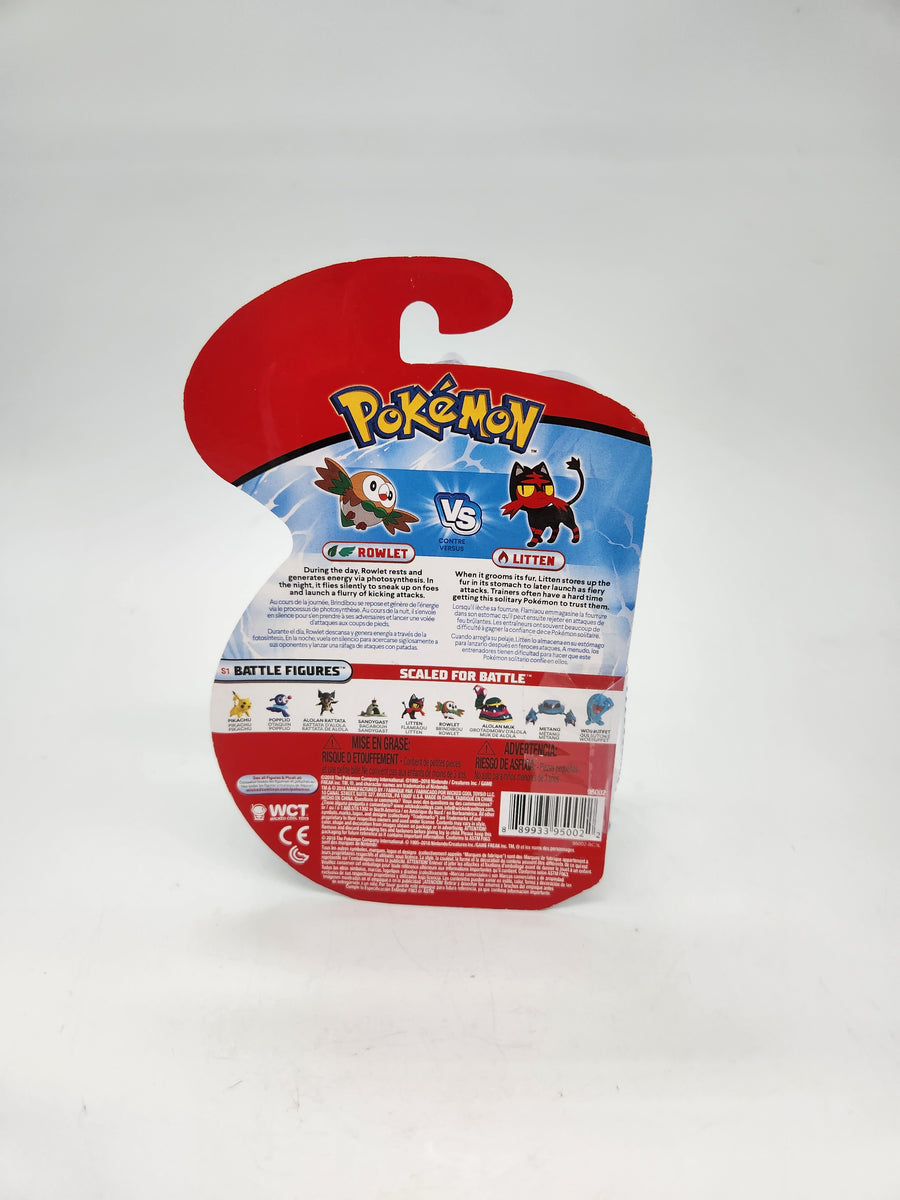 Pokemon 2 Inch Battle Action Figure 2-Pack, includes 2" Rowlet and 2 ...